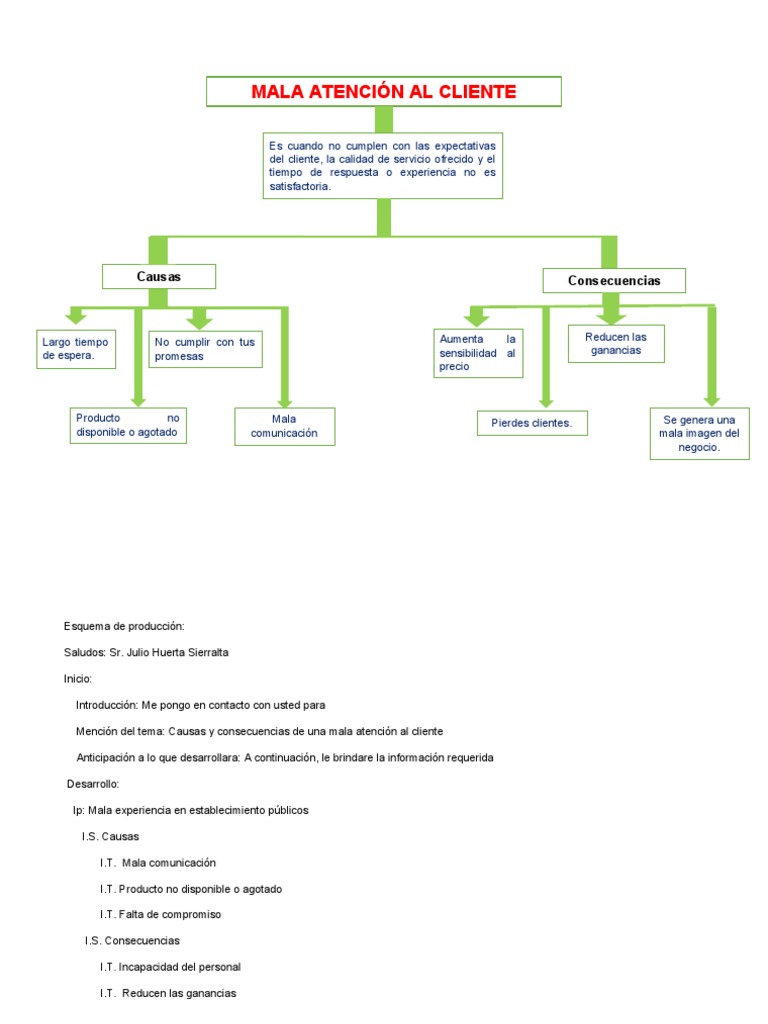 Mala Atención Al Cliente: Causas Consecuencias | PDF