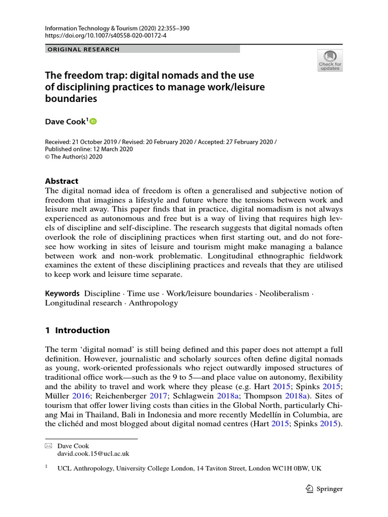 The Freedom Trap - Digital Nomads and The Use | PDF | Cost Of Living ...