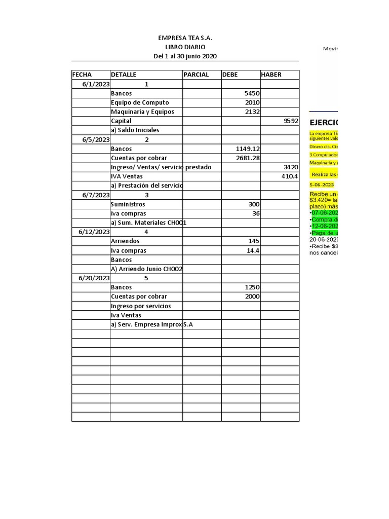 Formato Libro Diario | PDF