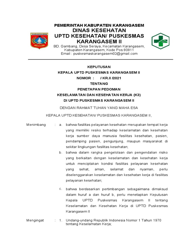 Pedoman Penetapan K3 | PDF