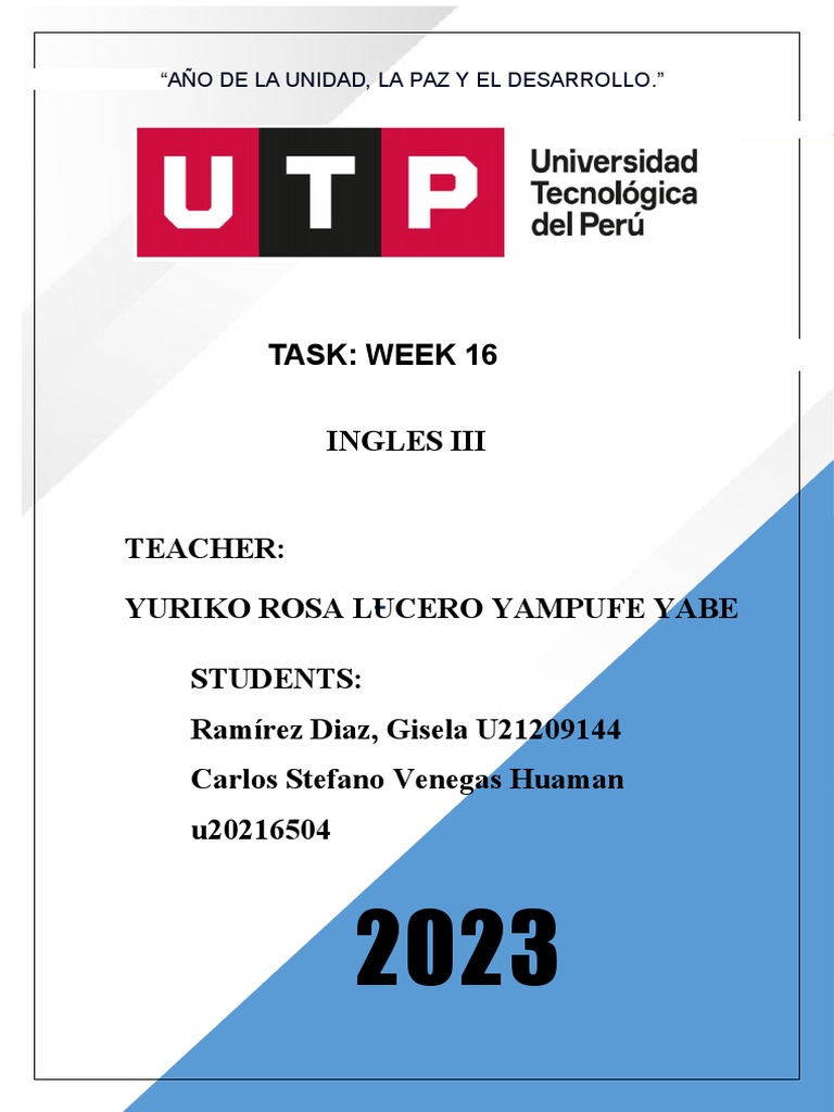 Semana 9 TASK WEEK INGLES 9 | PDF