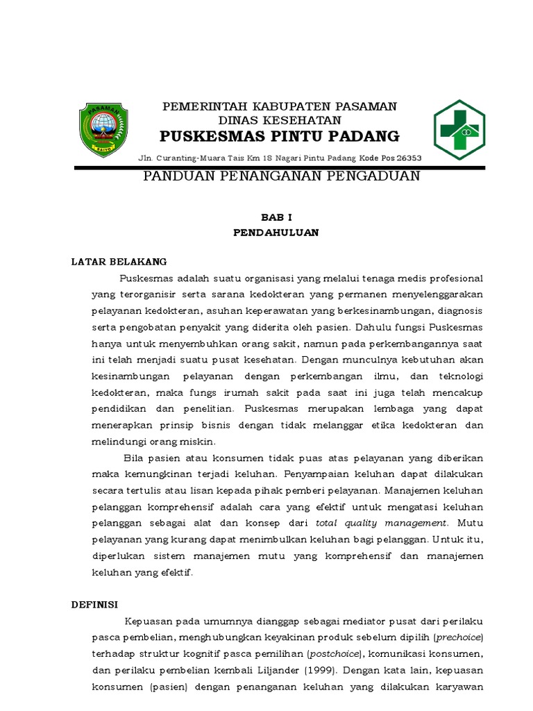 Panduan Penanganan Pengaduan | PDF