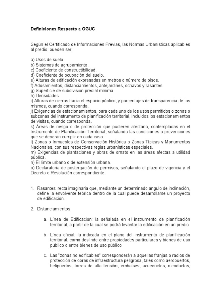 Glosario OGUC | PDF | Urbanismo | edificio