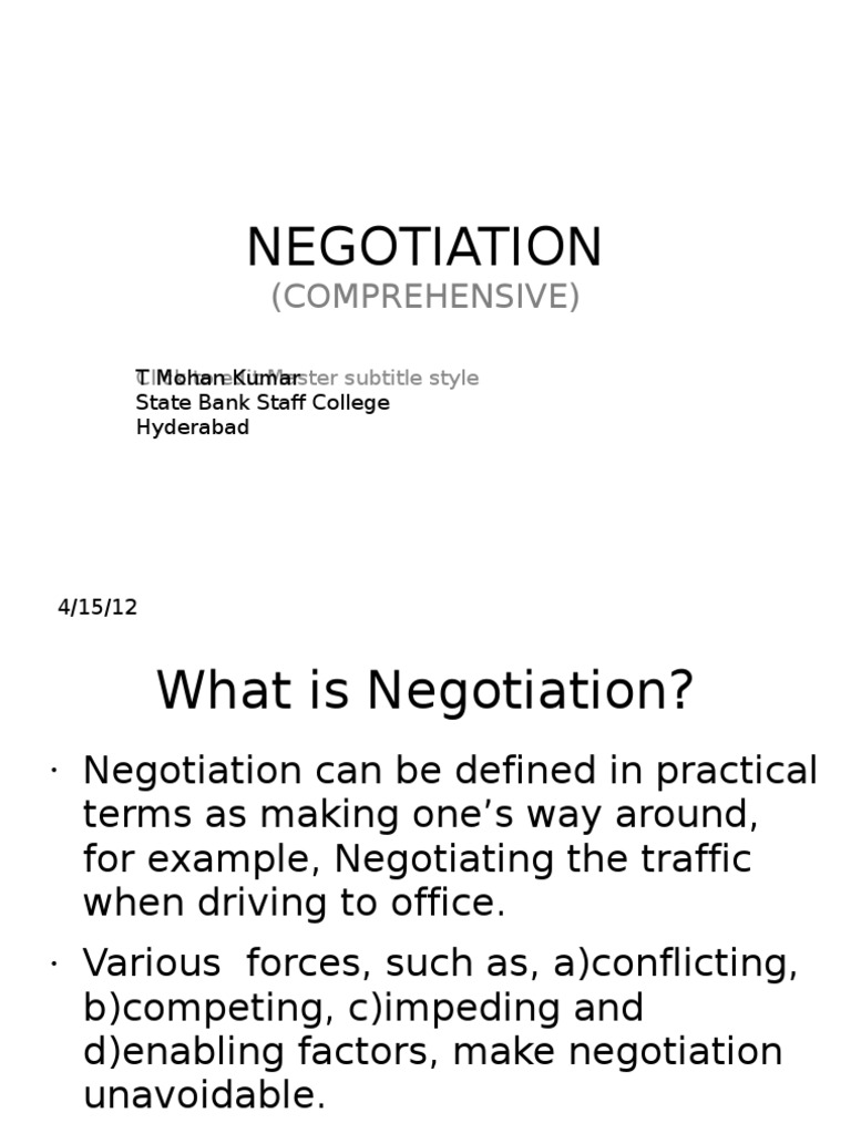 Negotiation | PDF | Negotiation | Goal