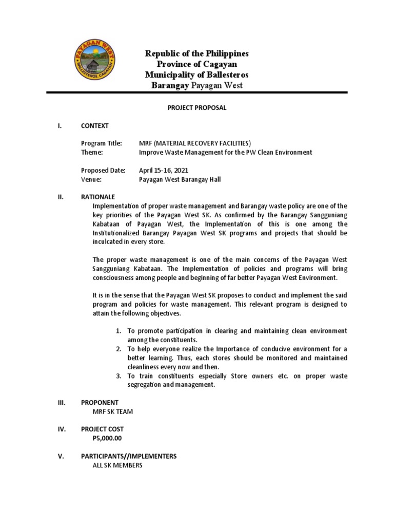 Project Proposal (School Supplies) | PDF