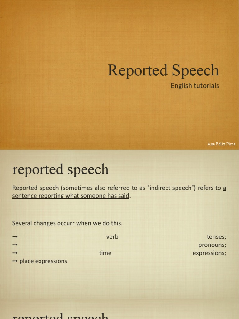 Reported Speech | PDF | Linguistic Morphology | Linguistics