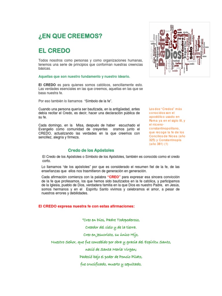 En Que Creemos El Credo | PDF | eucaristía | Credo
