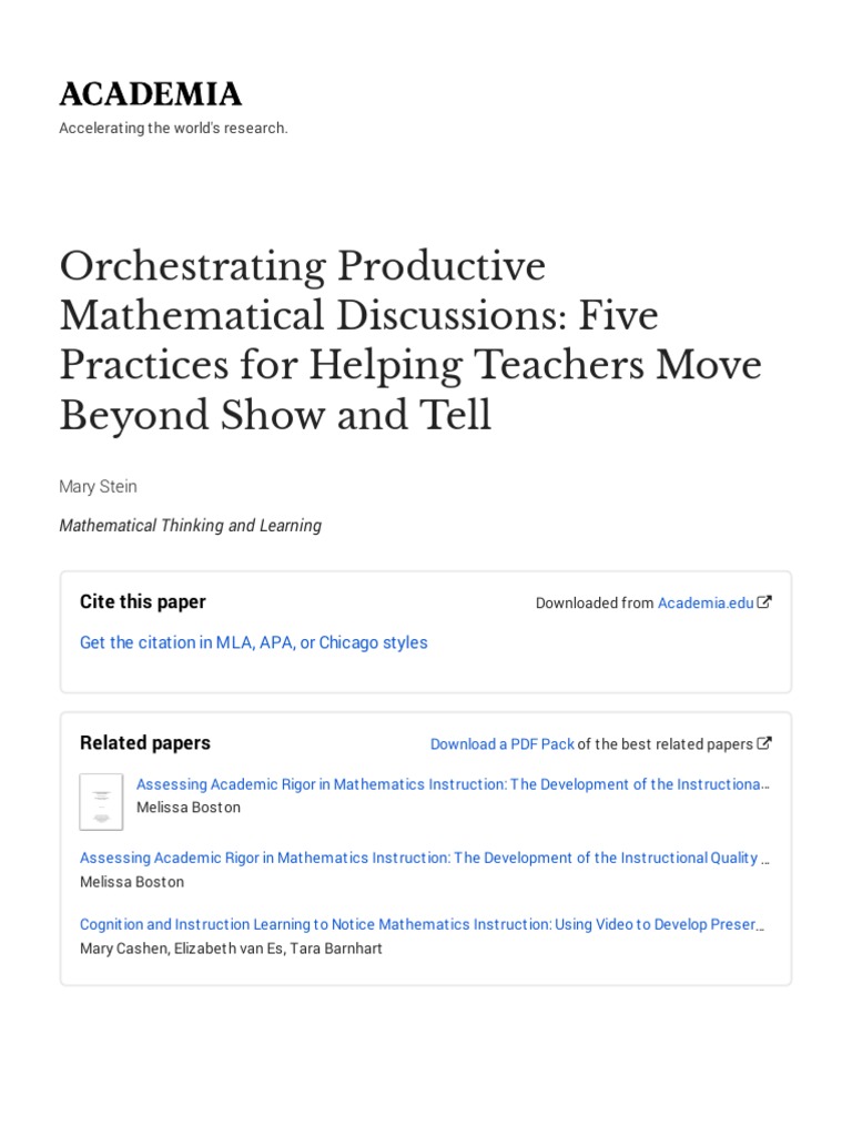 Orchestrating - Productive - Mathematical - Di20151119 15983 nqs9nt With Cover Page v2 | PDF ...