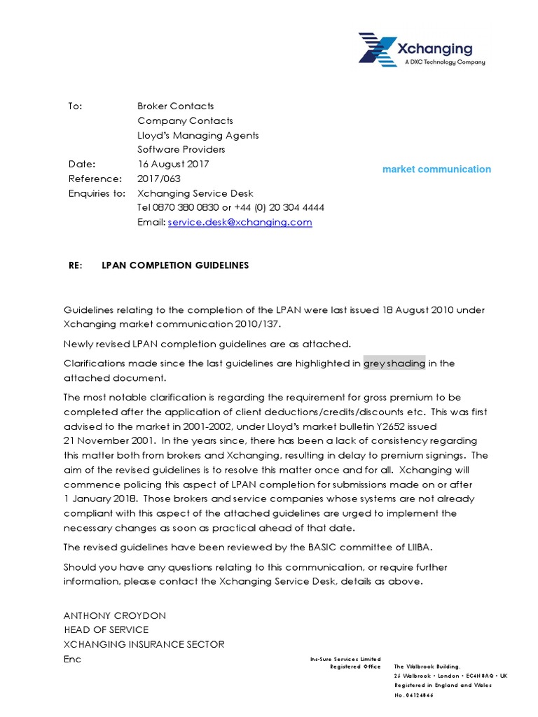 LPAN Completion Guidelines August 2017 | PDF | Insurance | Underwriting