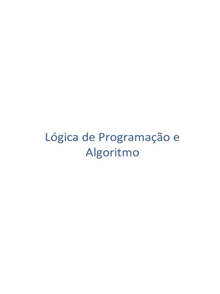Livro Logica de Programacao | PDF | Algoritmos | Pensamento