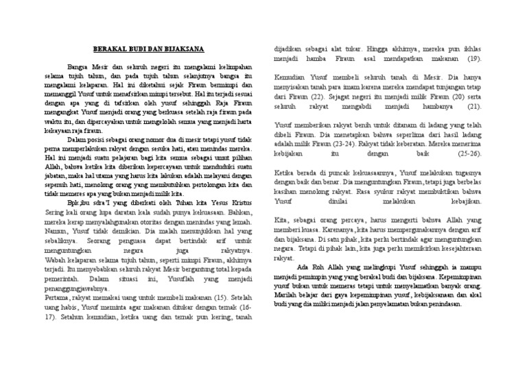 Berakal Budi Dan Bijaksana | PDF | Agama & Spiritualitas