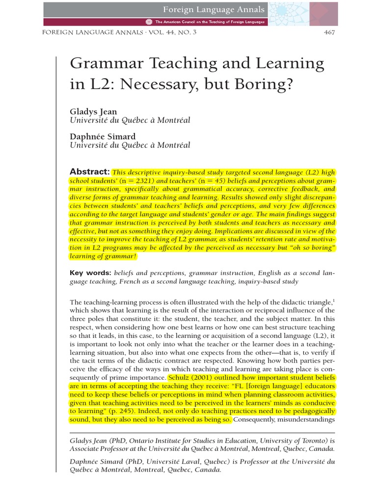 Grammar Teaching and Learning | PDF | Language Arts & Discipline | Wellness