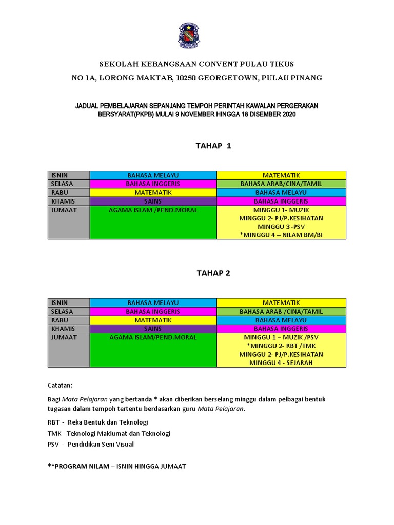 JADUAL WAKTU PDPR | PDF