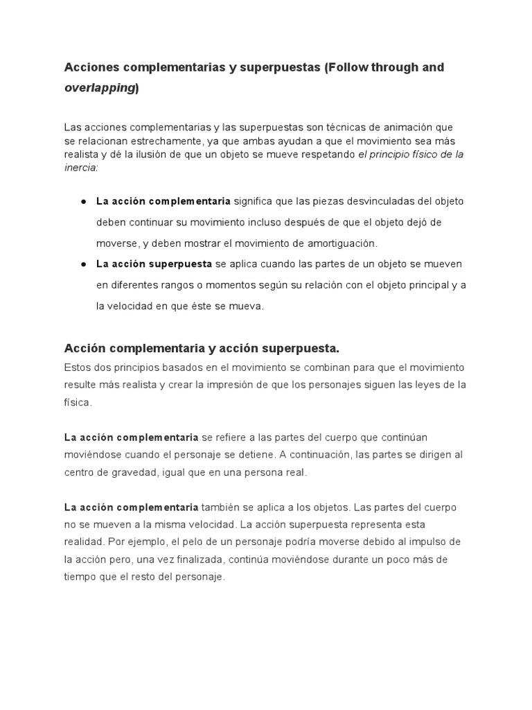 Acciones Complementarias y Supeerpuestas | PDF