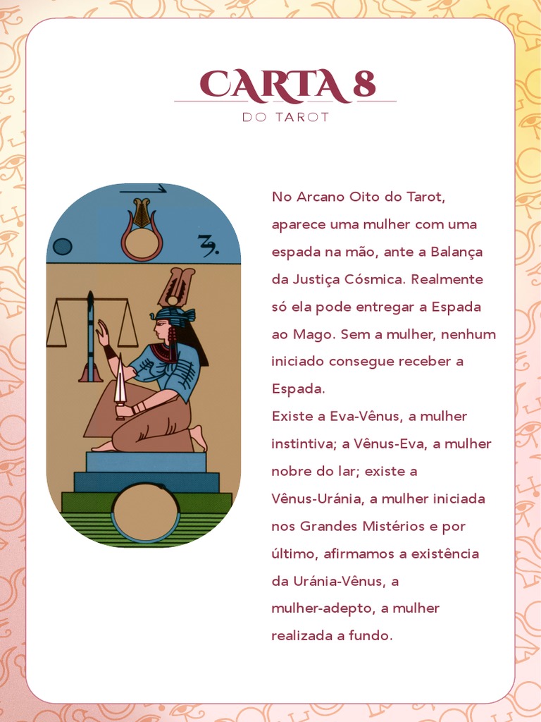 Mural - Mensagem Carta Oito Do Tarot. | PDF