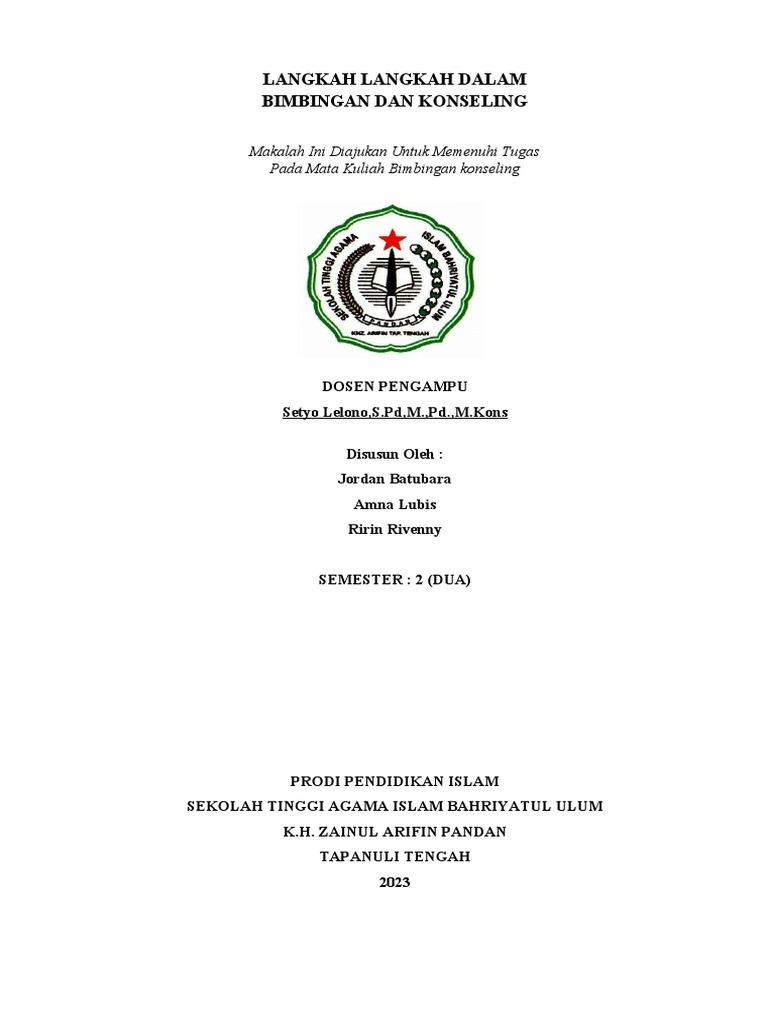 Makalah Langkah Langkah BK | PDF