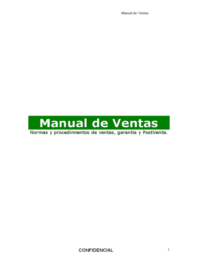 Manual de Ventas | PDF