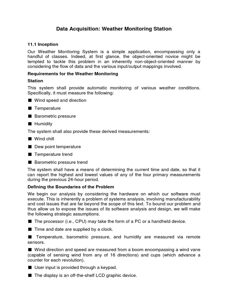 Data Acquisition - Weather Monitoring System | PDF | Humidity ...