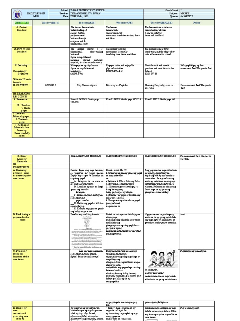 WEEK7 DLL MAPEH | PDF | Cognition | Learning