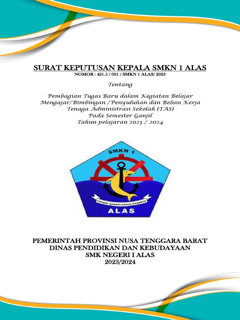 SK Pembagian Tugas Semester Ganjil TP 2023-2024 | PDF