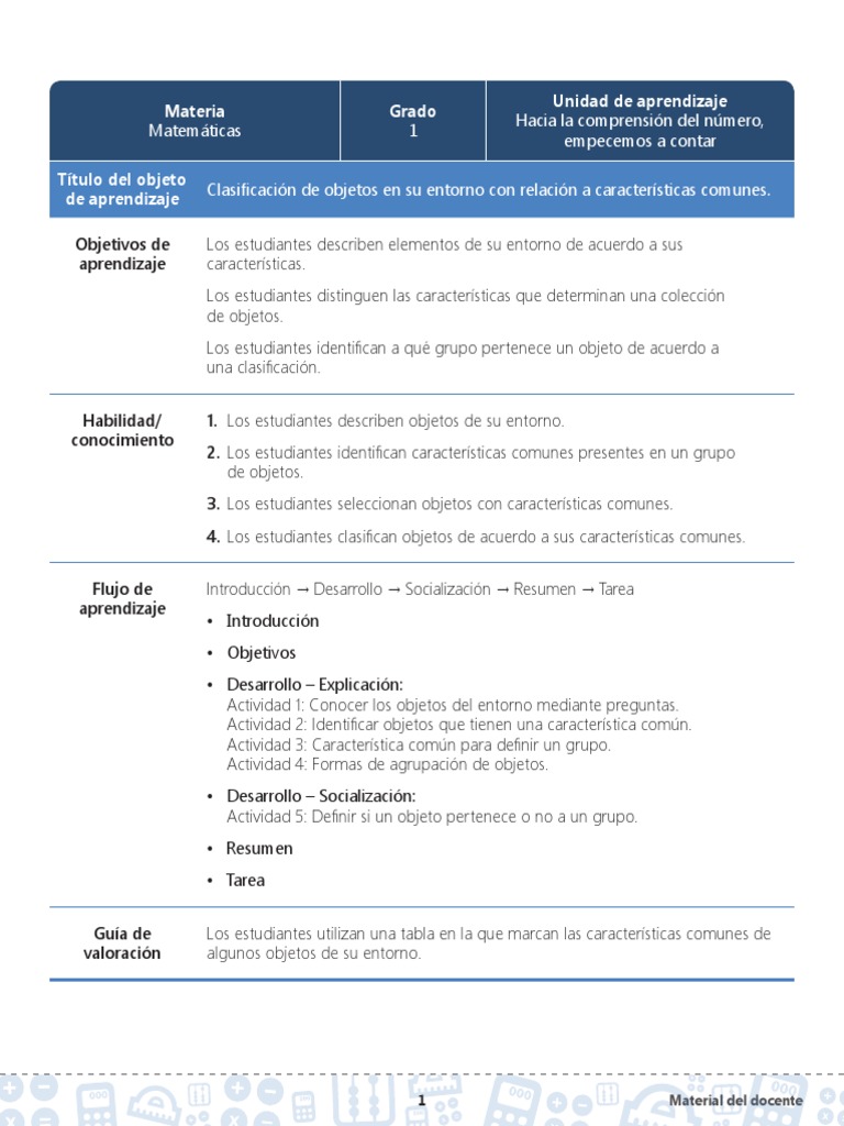 Clasificación de Objetos en Matemáticas | PDF | Aprendizaje