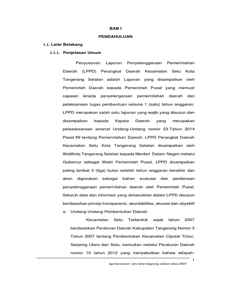 LPPD OPD Kec. Setu Diklat ALI | PDF