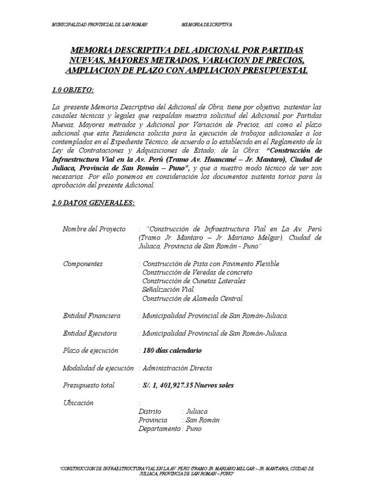 Ampliacion de Plazo Con Ampliacion Presupuestal | PDF | Presupuesto | Perú