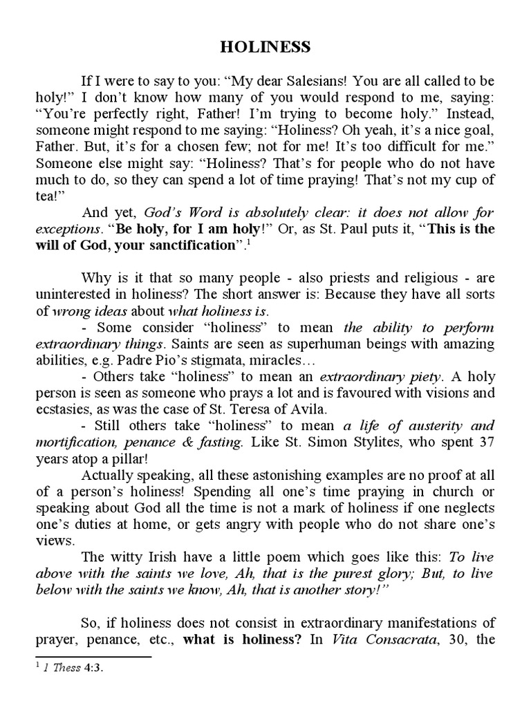Holiness - Meditation | PDF | Pope John Paul Ii | Love