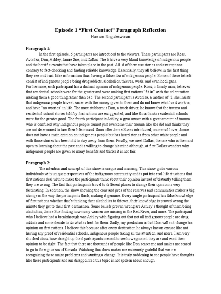 First Contact Reflection Hari Pdf Knowledge