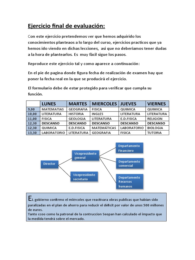Ejercicio Final de Evaluación | PDF