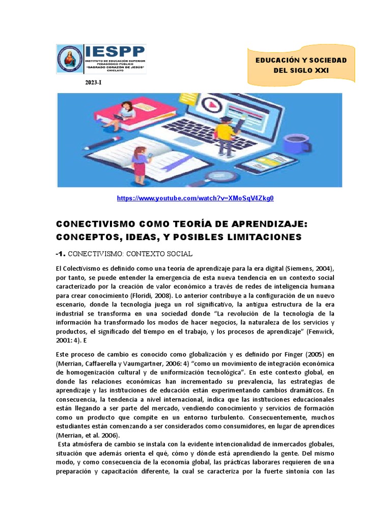 Conectivismo Como Teoría de Aprendizaje | PDF | Aprendizaje | Enseñando