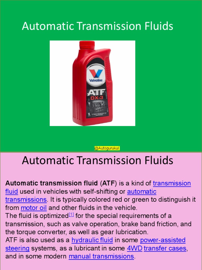 ATF Lubricant | PDF | Vehicles | Motor Vehicle