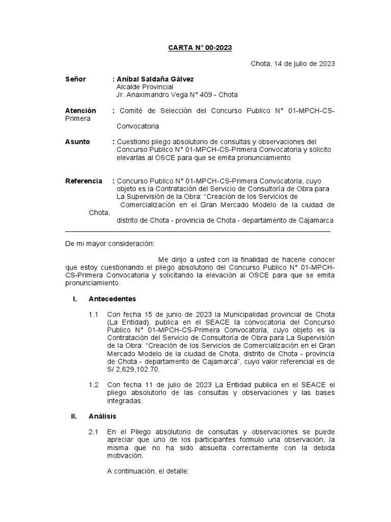 Carta Elevacion | PDF