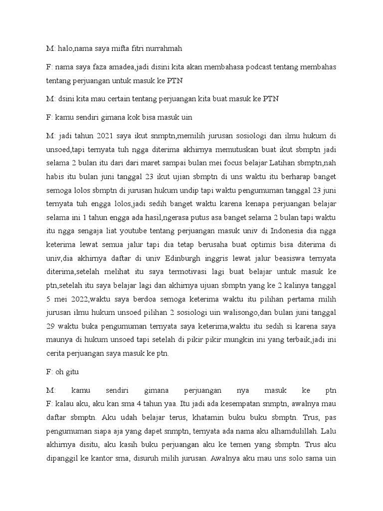 Skrip Bahasa Inggris | PDF