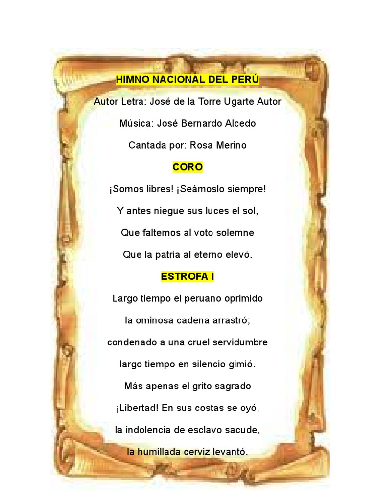 Himno Nacional | PDF | Canciones institucionales | Himnos