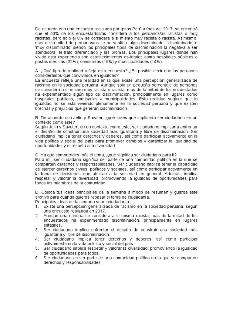 Personalidad s09 | PDF | Discriminación y relaciones raciales | Racismo