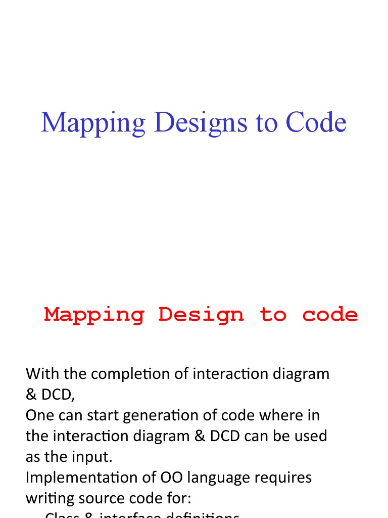 Maping Design To Code | PDF | Class (Computer Programming) | Method ...