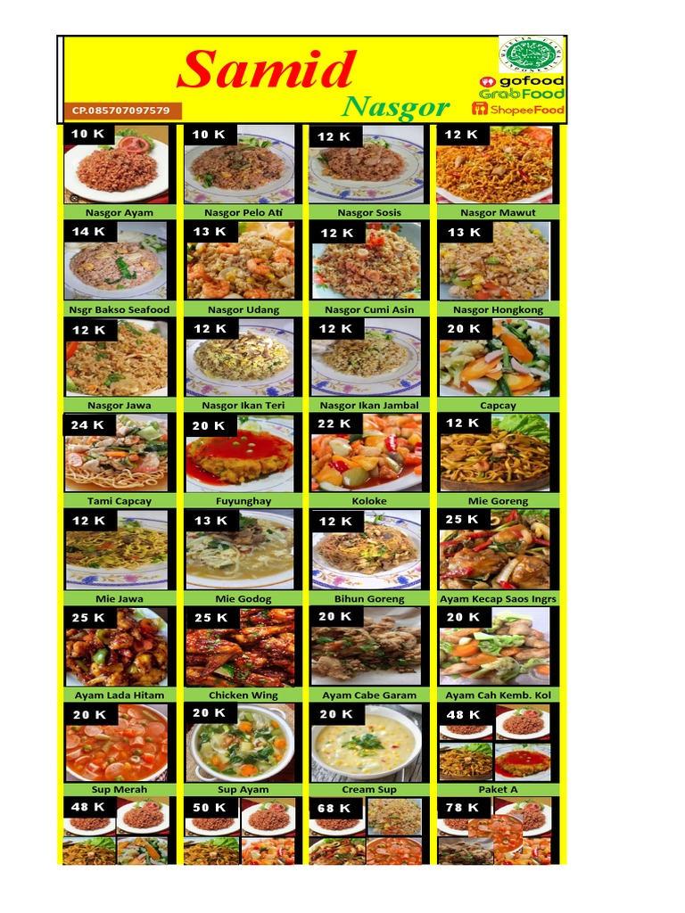 Menu Full Samid | PDF