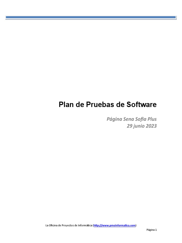 PMOInformatica Plantilla de Plan de Pruebas de Software | Descargar gratis PDF | Software ...