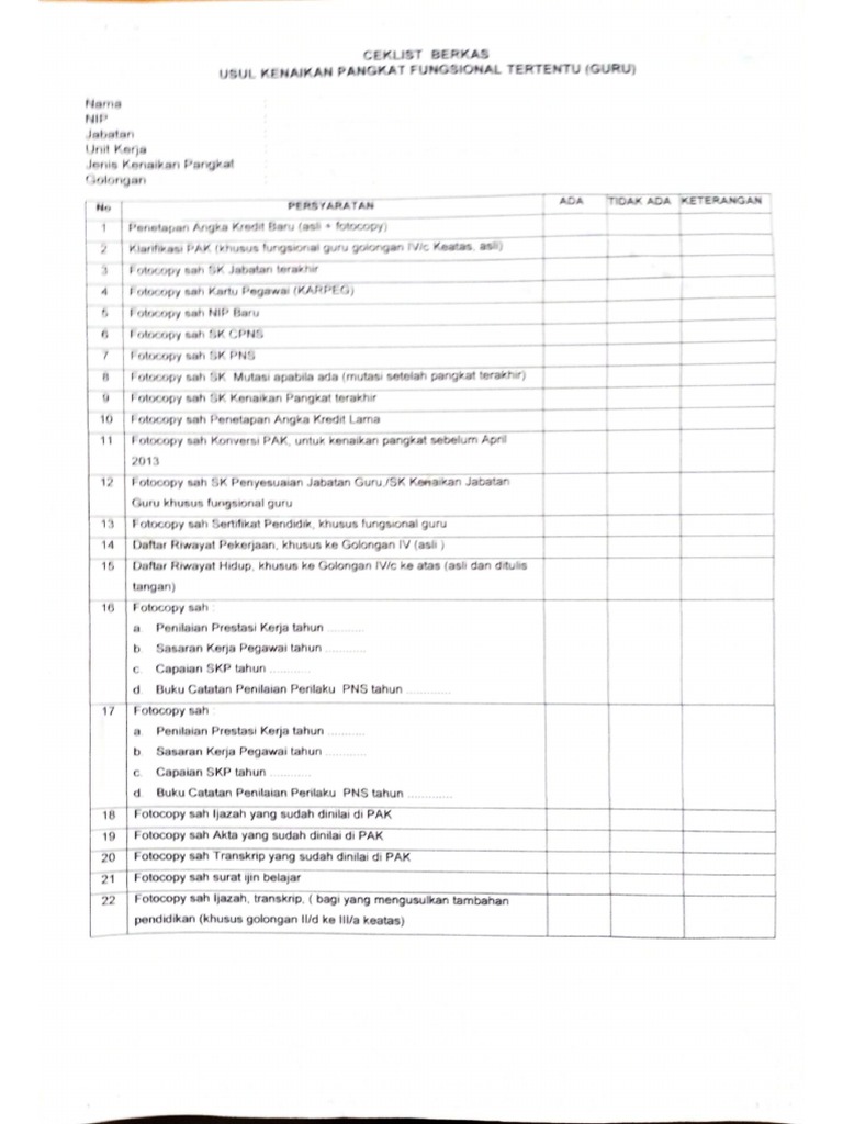 Cek List | PDF
