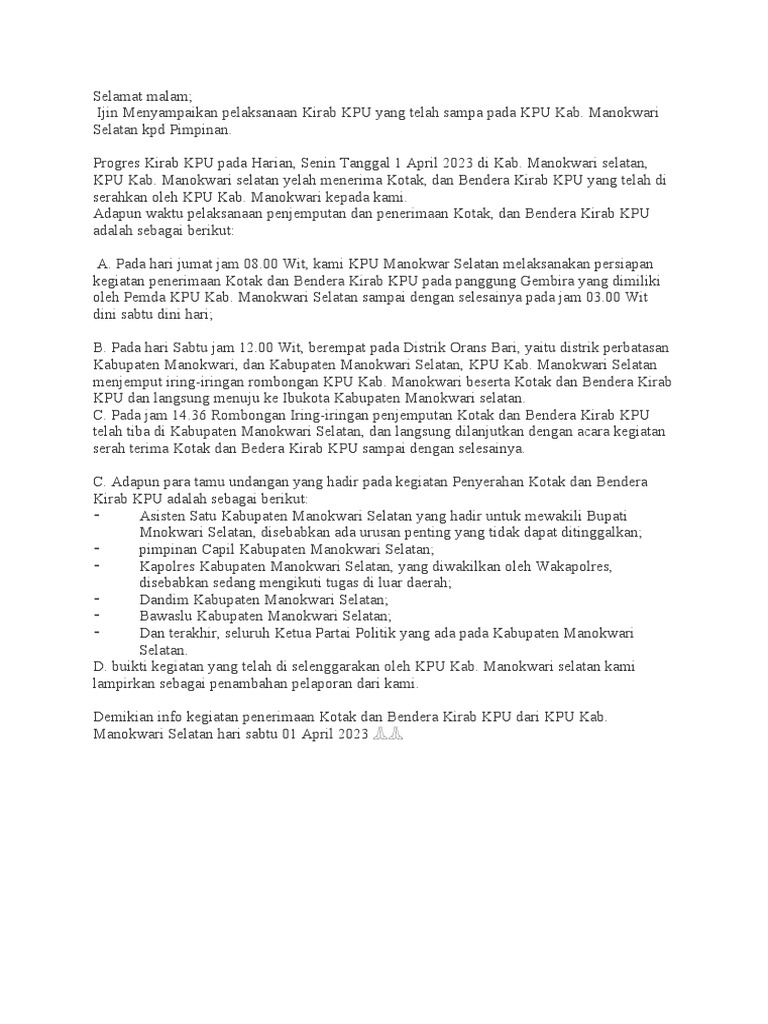 Laporan Progres Kegiatan | PDF