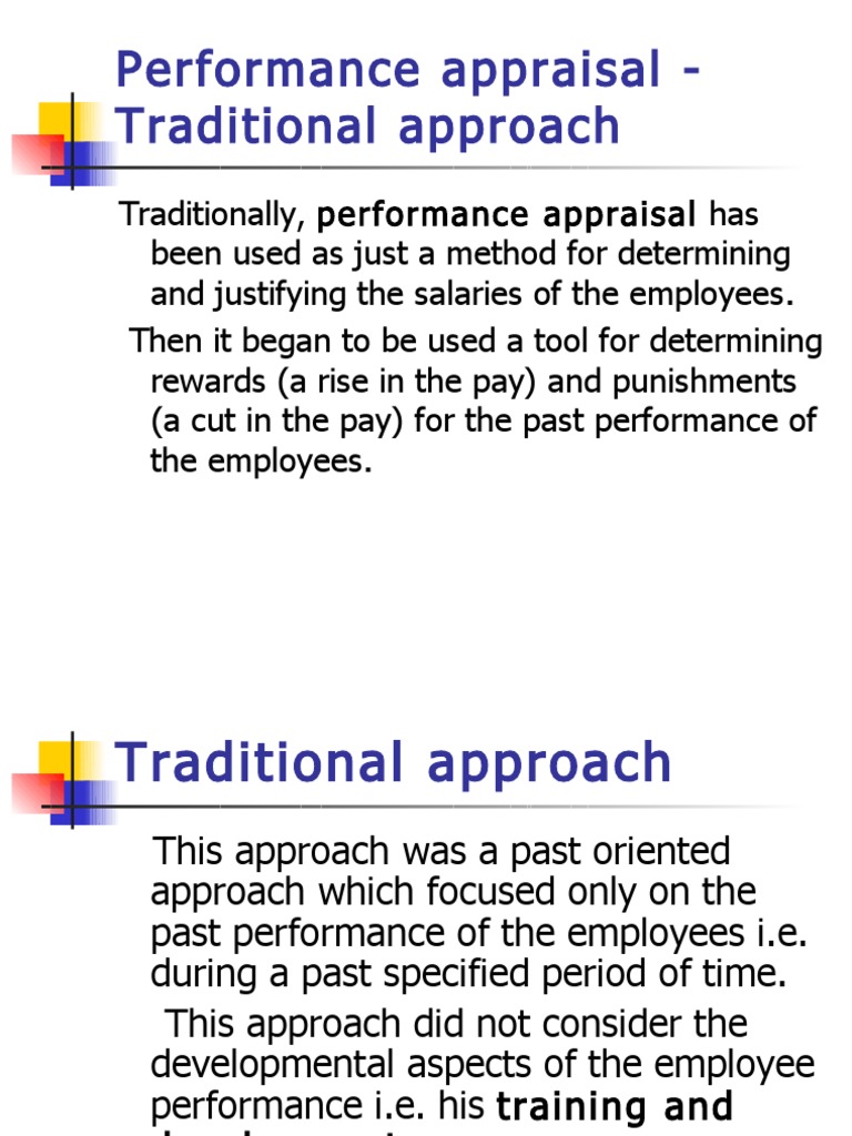 Performance Appraisal - Traditional Approach | PDF | Performance ...