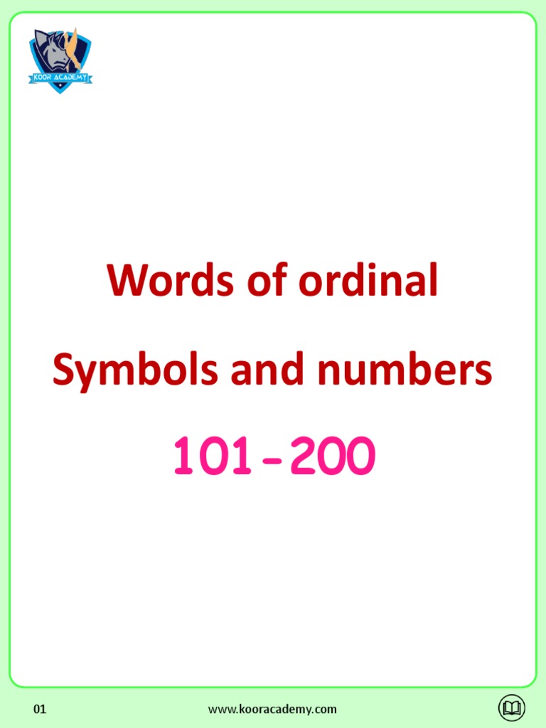 2 Words of Ordinal Numbers 101 To 200 | PDF | Politics Of The United ...