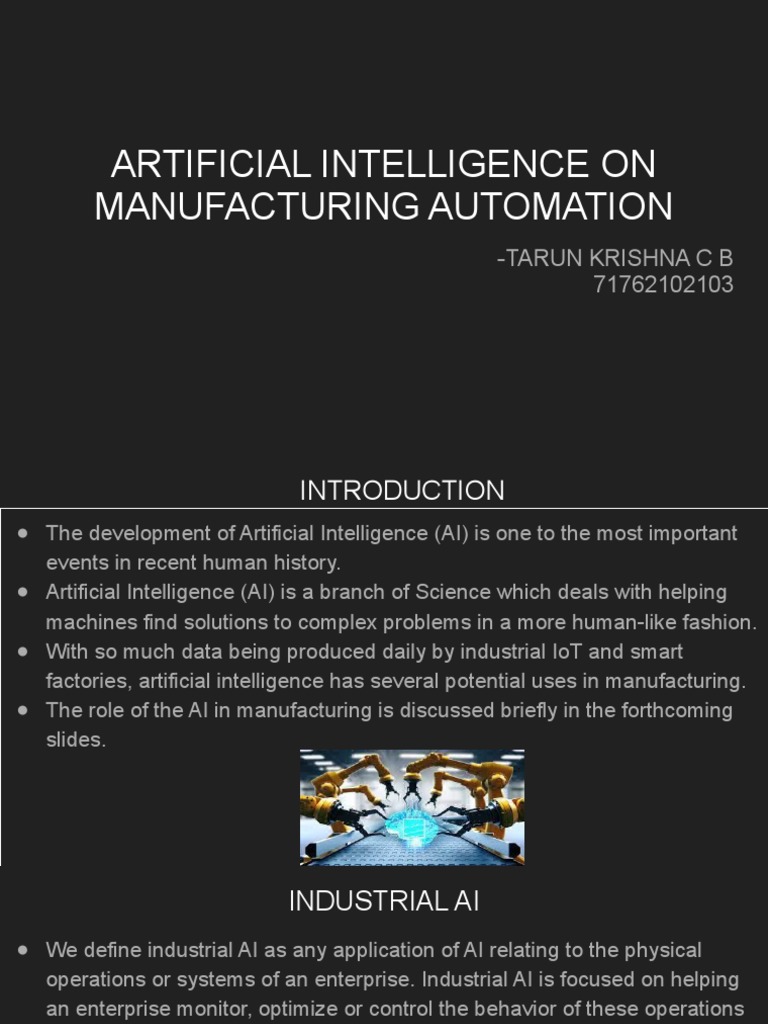 Artificial Intelligence On Manufacturing Automation | PDF | Artificial ...