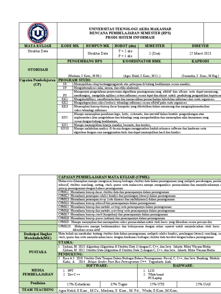 Template RPS OBE TA. 2022-2023 GENAP | PDF