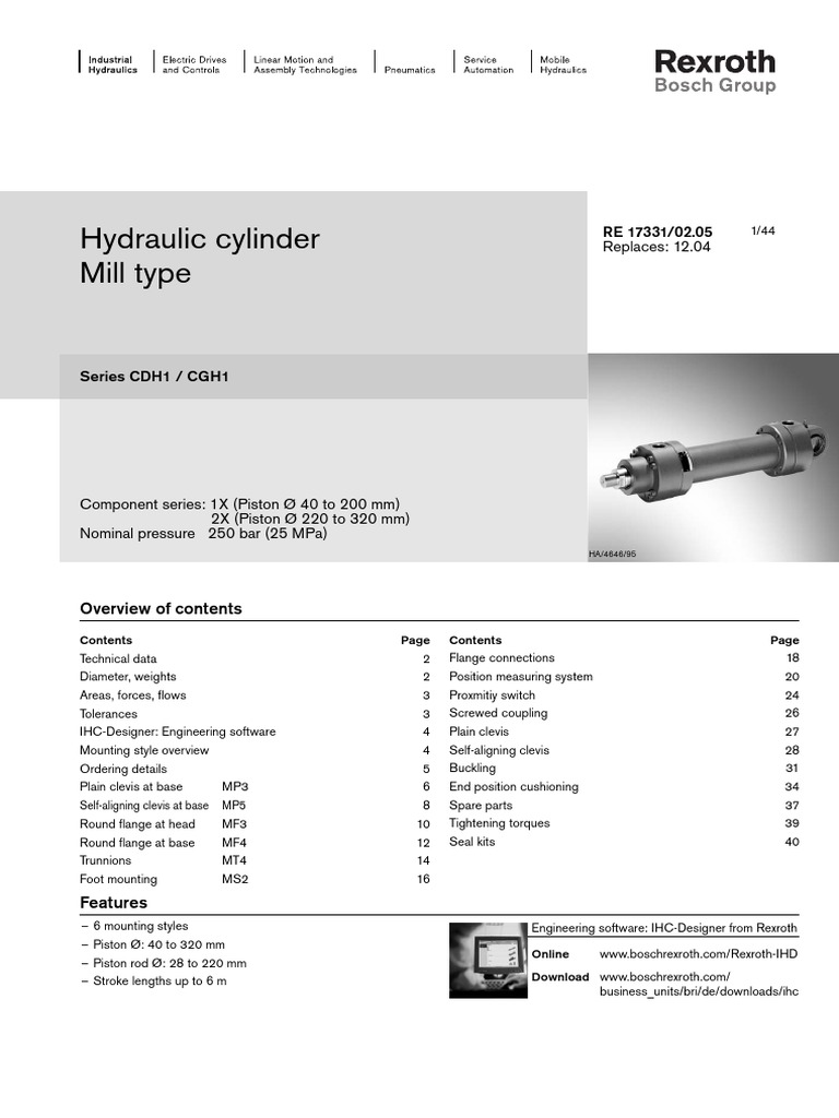 Rexroth - Hydraulic Cylinder - Mill Type | PDF