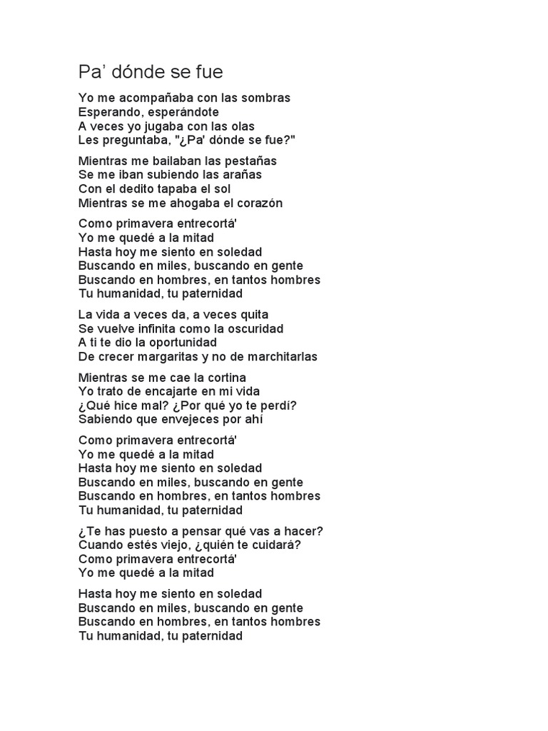 Pa Donde Se Fue | PDF