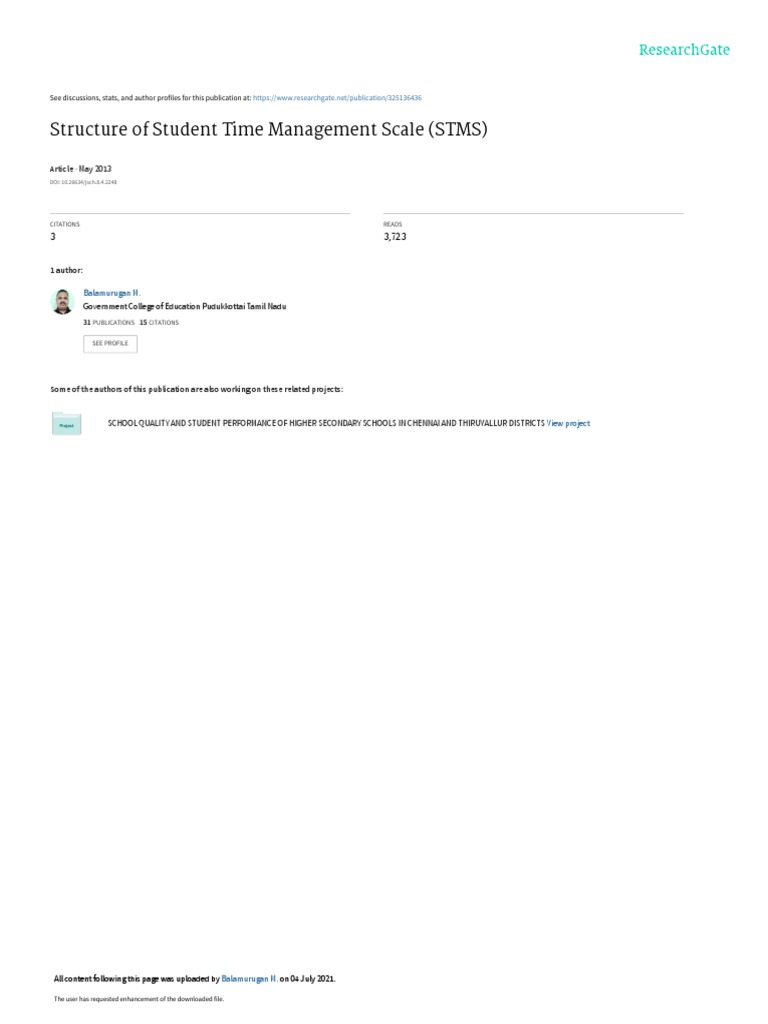 EJ1098315 Timemanegement | PDF | Time Management | Professional Skills