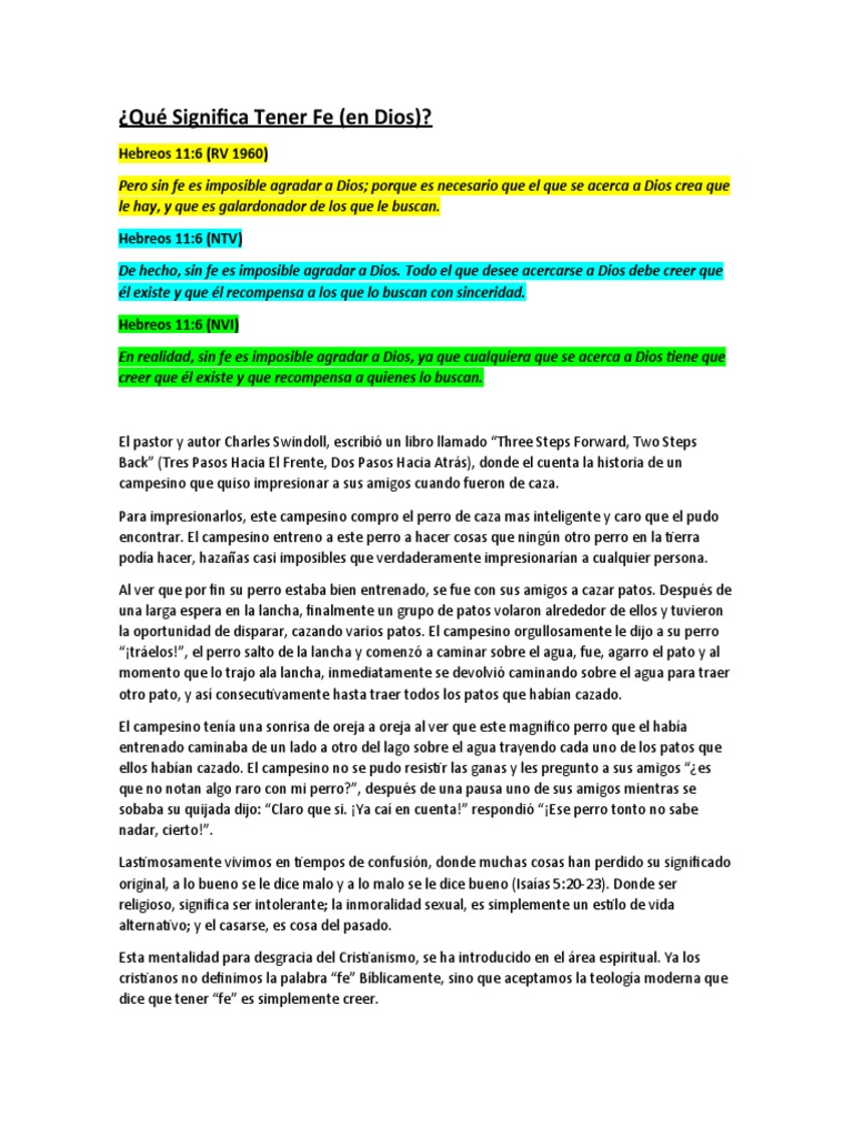 Qué Significa Tener Fe | PDF