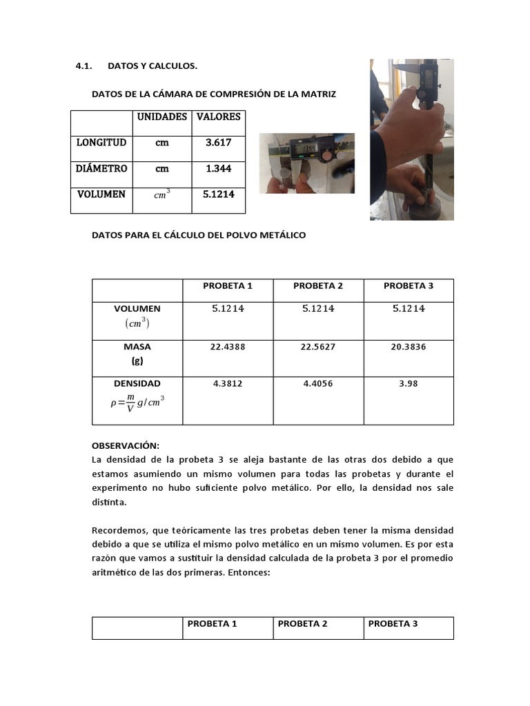 Datos y Calculos | PDF